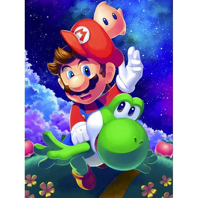 Super Mario Diamond Painting by Number Kits for Adult's,5D DIY Jack and ...