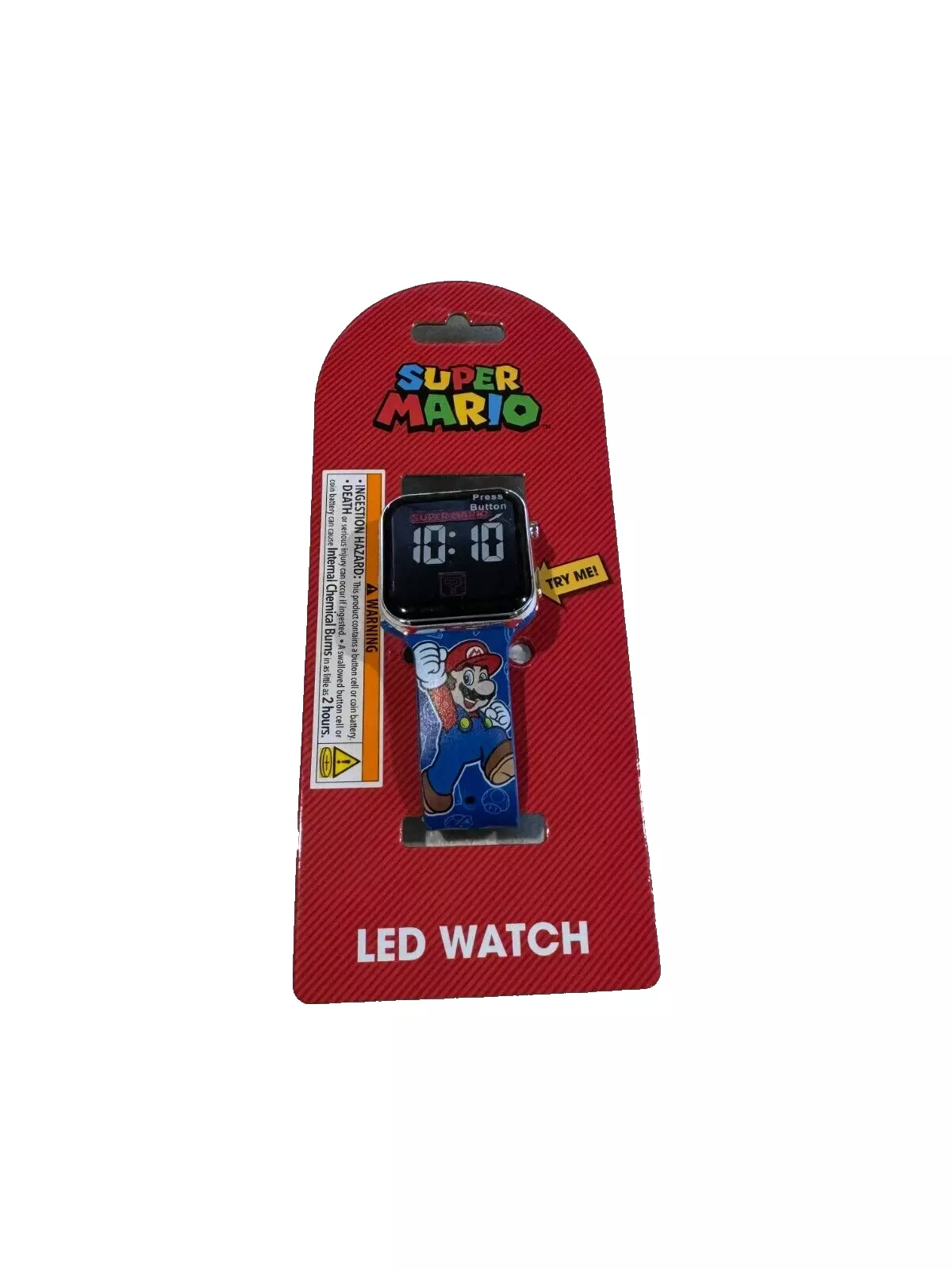 Super Mario Digital LED Watch w/ 16bit Character Rubber Strap, Boys ...