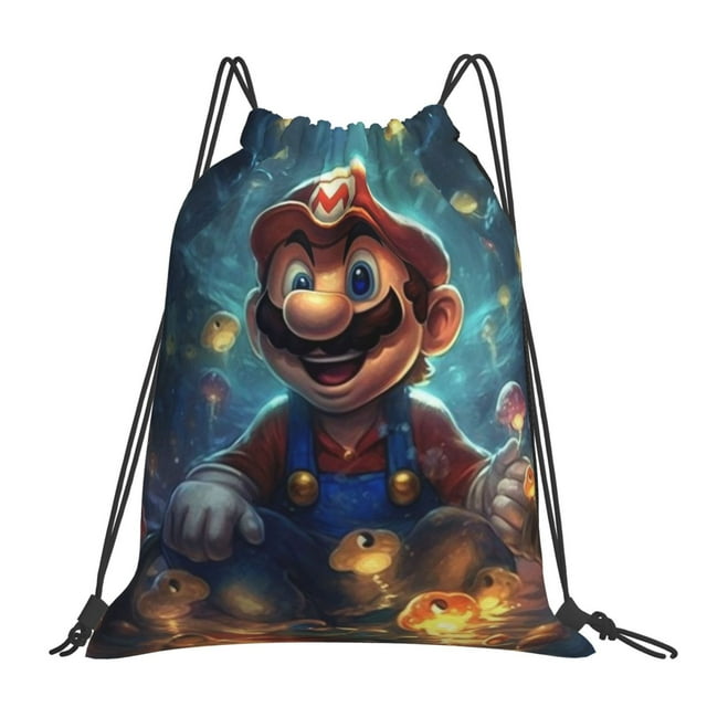 Super Mario Drawstring Backpack Sport Gym Bag For Yoga Swimming Gymsack ...