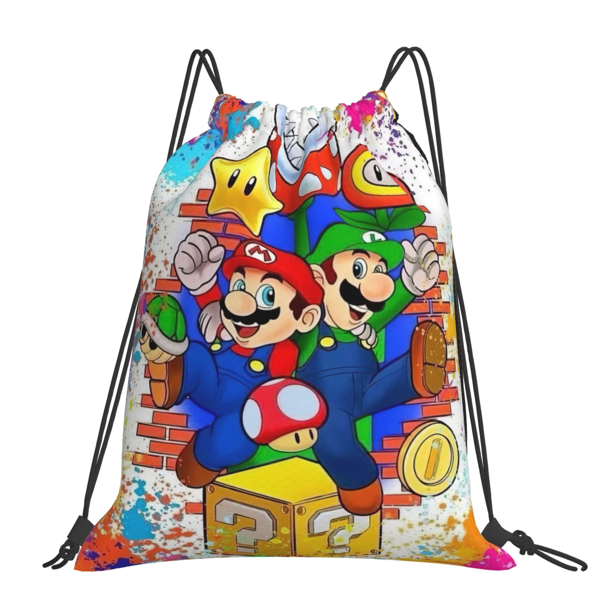 Super Mari-o Drawstring Bags Gym Bag Travel Sling Bag Outdoor Portable ...