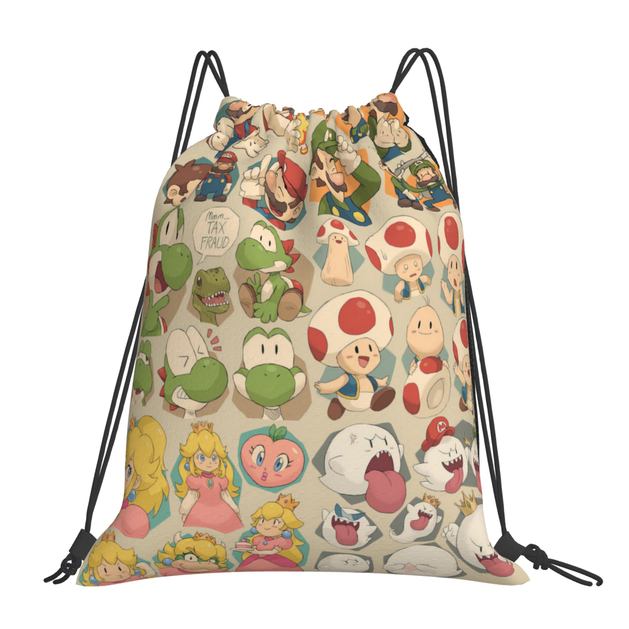 Super Mari-o Drawstring Bags Gym Bag Travel Sling Bag Outdoor Portable ...