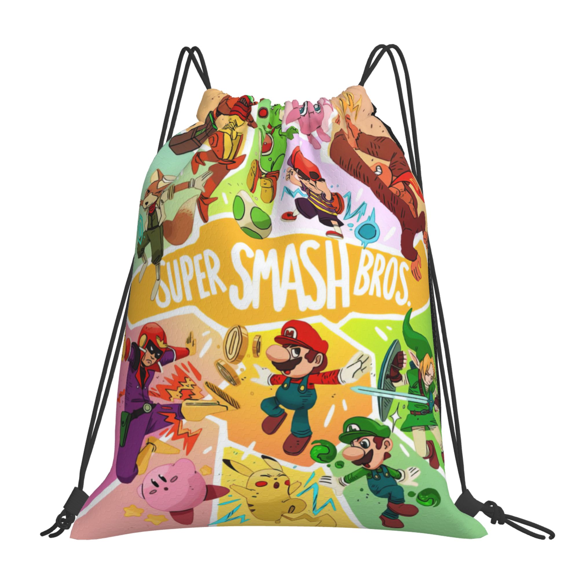 Super Mari-o Drawstring Bags Gym Bag Travel Sling Bag Outdoor Portable ...