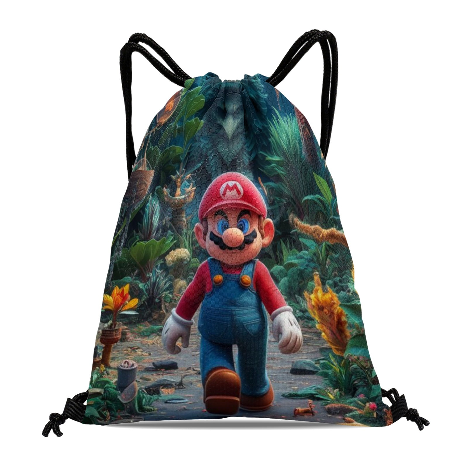 Super Mario Drawstring Gym Bag:Waterproof and perfect for hiking, yoga ...