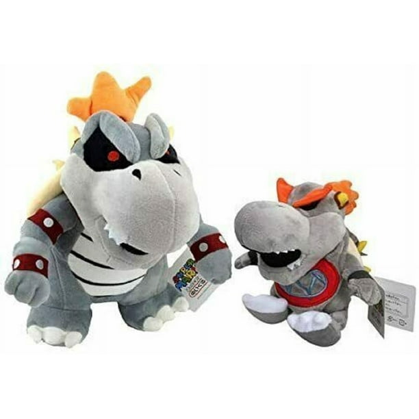 Super Mario Dry Bowser King Grey 10" Plush & Dry Bowser Jr Grey 7 ...