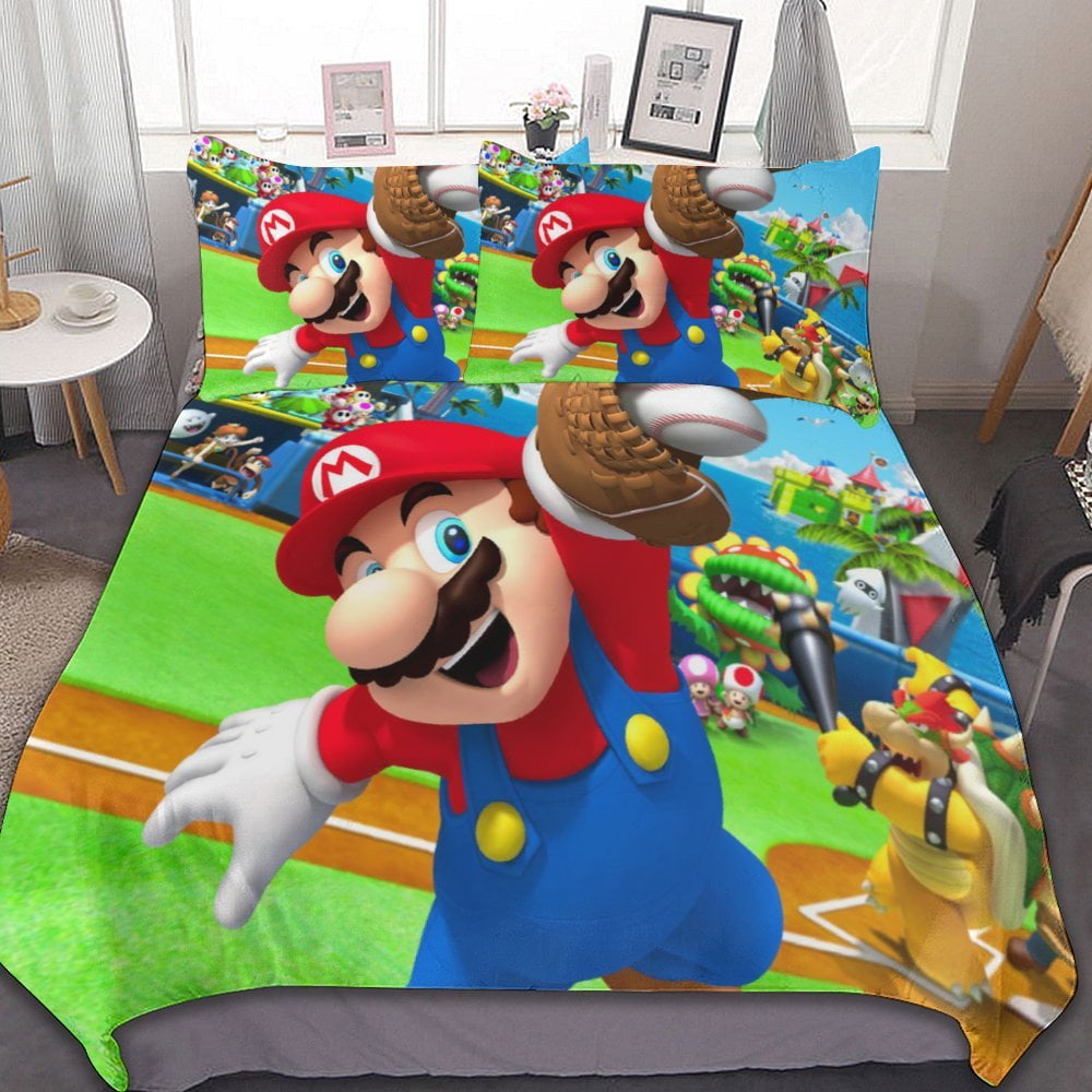 Super Mario Duvet Cover Set 3D Printed Game Bedding Set Ultra Soft and ...