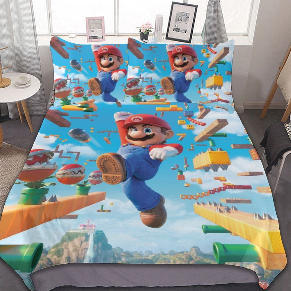 Super Mario Duvet Cover Set 3D Printed Game Bedding Set Ultra Soft and ...