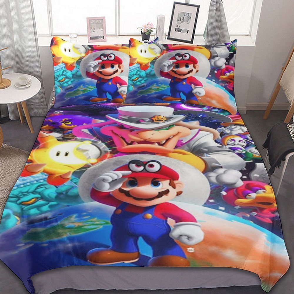 Super Mario Duvet Cover Set 3D Printed Game Bedding Set Ultra Soft and ...