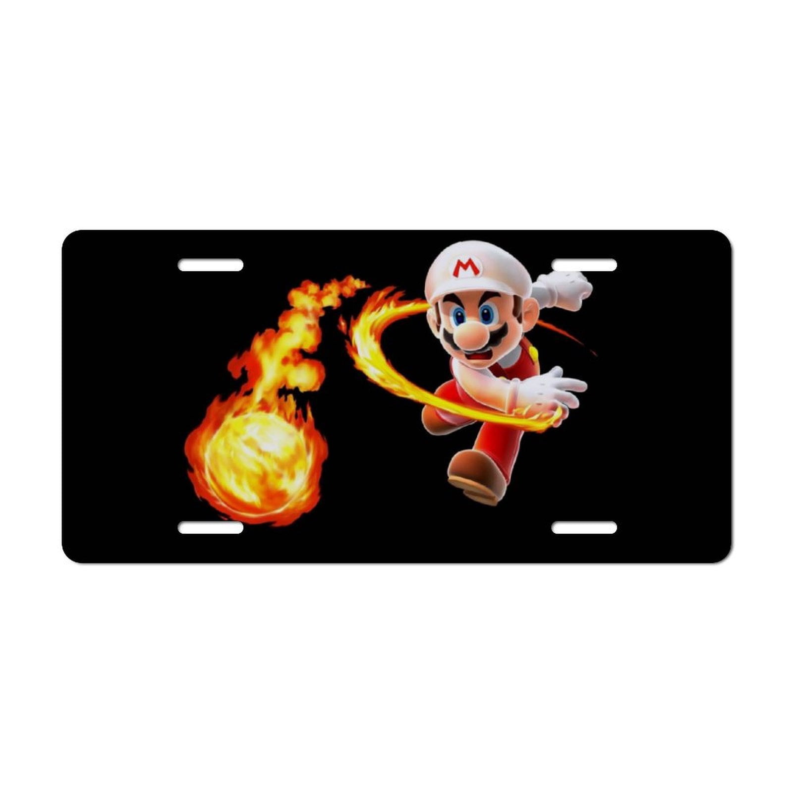 Super Mario Fire License Plate Cover Aluminum For Various Car Truck ...