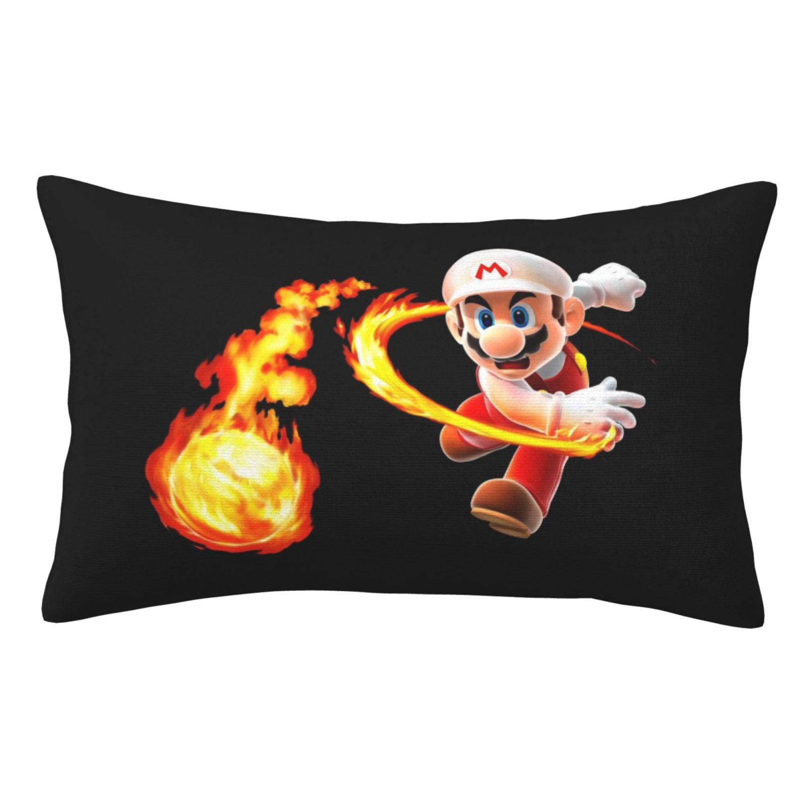 Super Mario Fire Pillowcase Decor Cushion Pillow Covers With Hidden ...