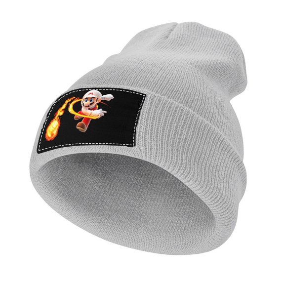 Super Mario Fire Stretchable Knitted Beanie Hat Daily Winter Warm Soft ...