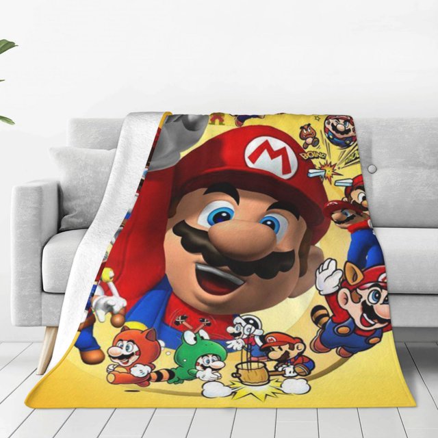 Super Mario Flannel Blanket Cozy Ultra-Soft Micro Fleece Throw Blanket ...