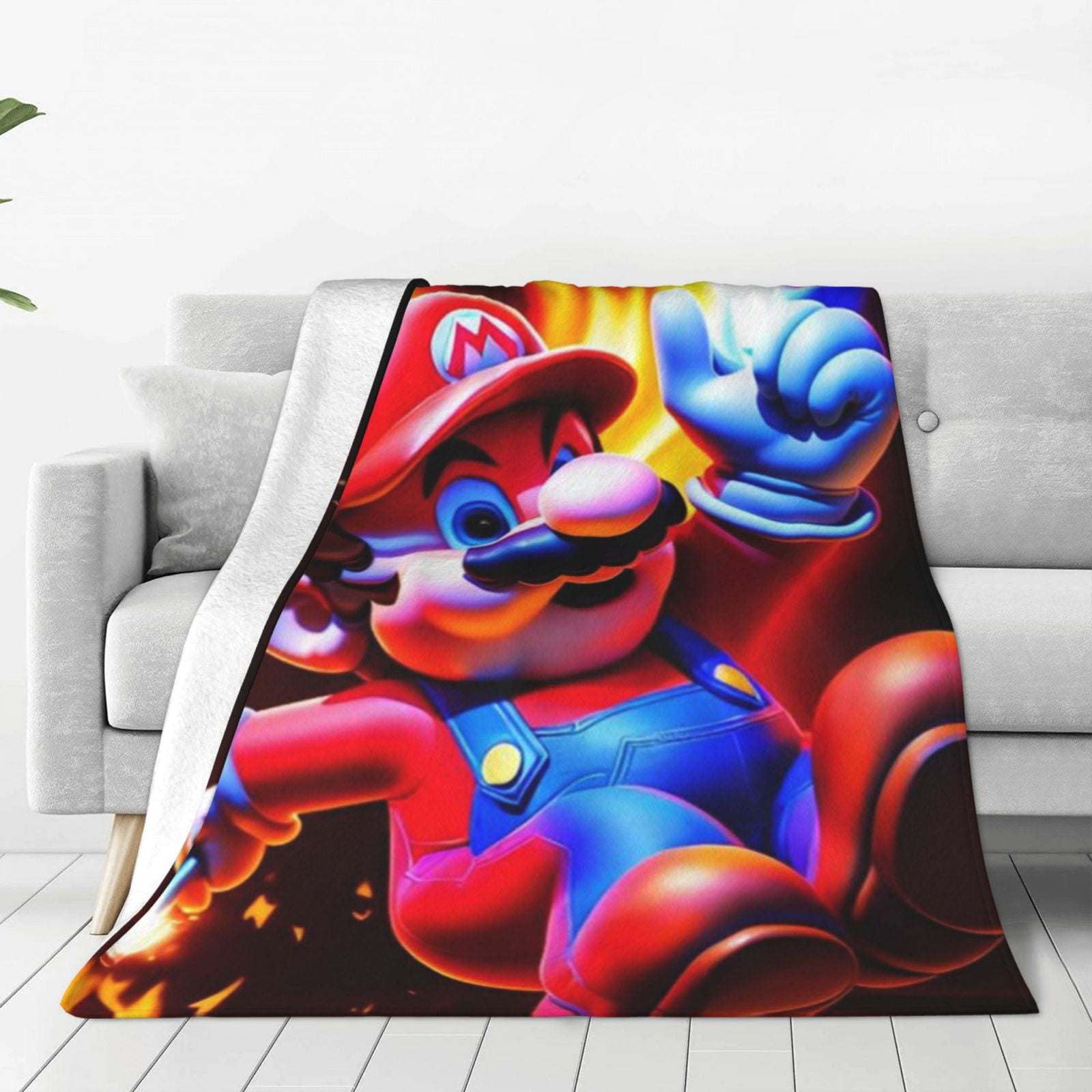 Super Mario Flannel Blanket Cozy Ultra-Soft Micro Fleece Throw Blanket ...