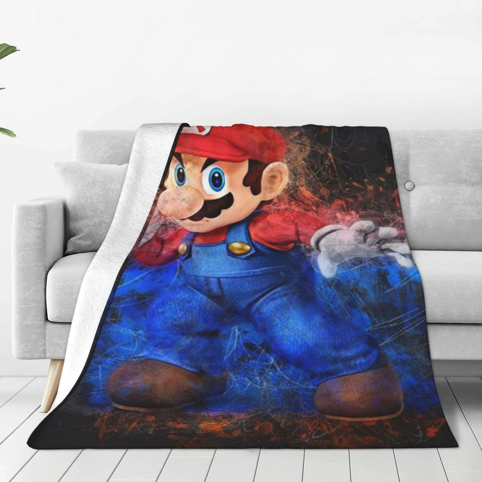 Super Mario Flannel Blanket Cozy Ultra-Soft Micro Fleece Throw Blanket ...