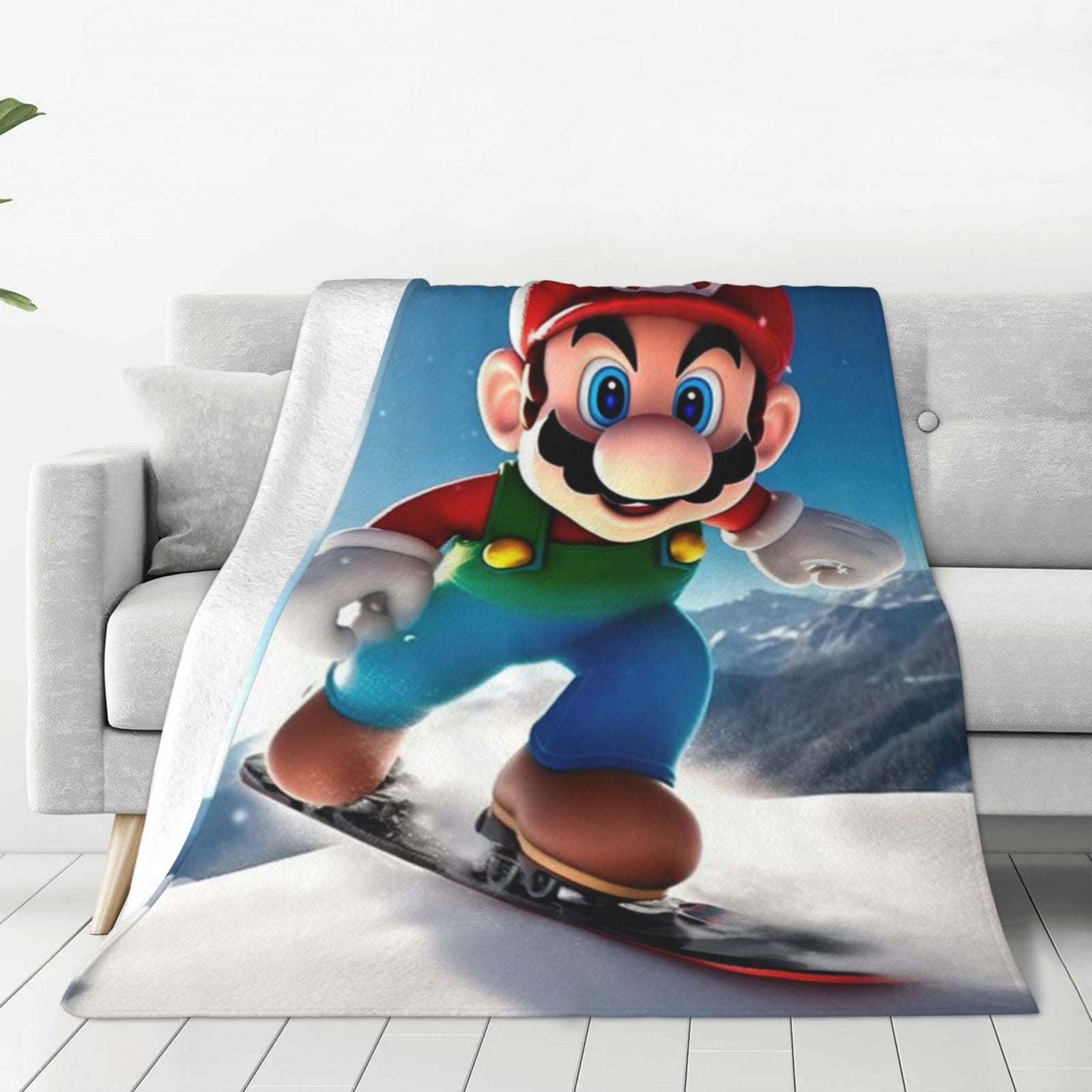 Super Mario Flannel Blanket Cozy Ultra-Soft Micro Fleece Throw Blanket ...
