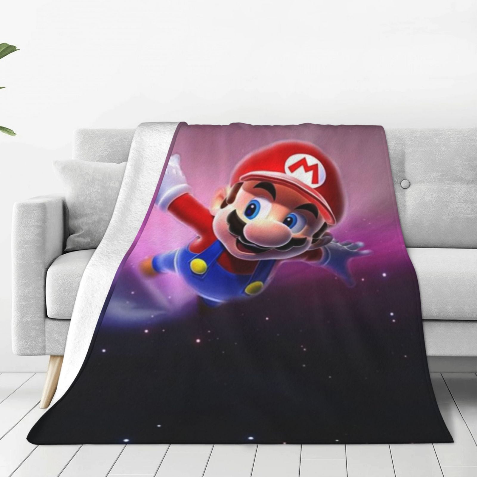 Super Mario Flannel Blanket Cozy Ultra-Soft Micro Fleece Throw Blanket ...