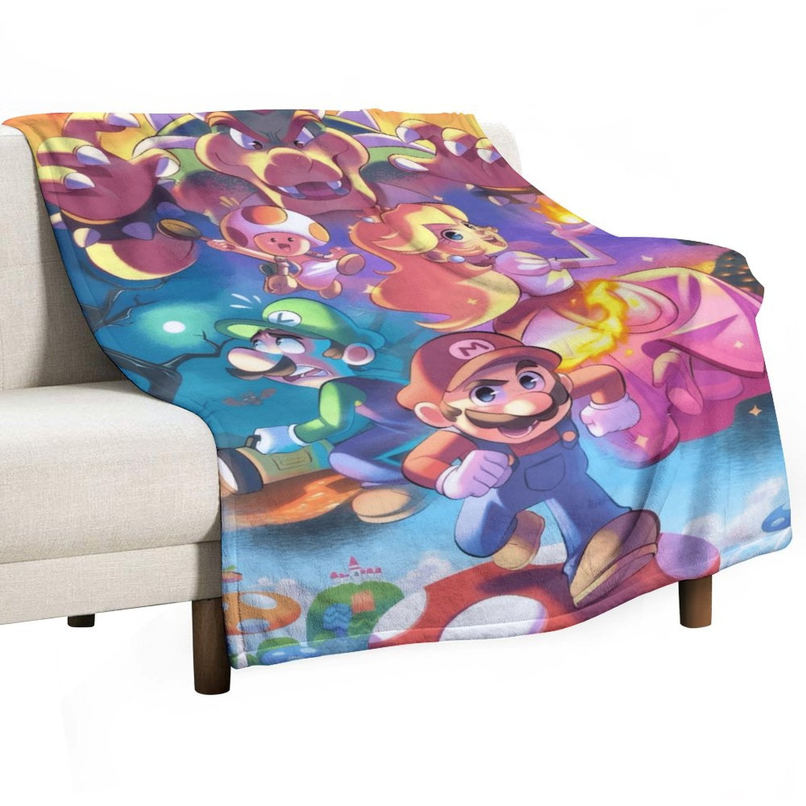 Super Mario Flannel Blanket Soft and Warm Bed Sofa Decoration For ...