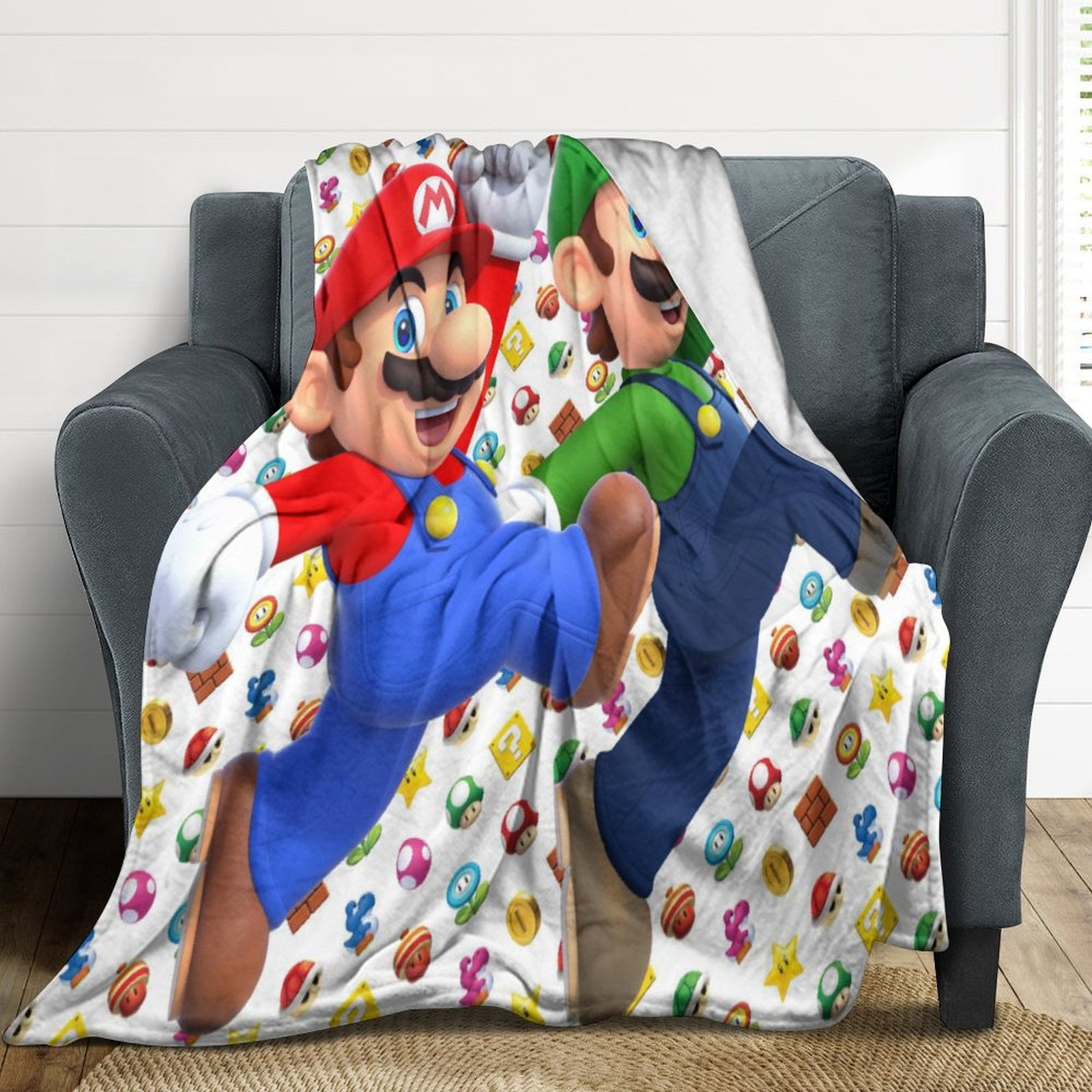 Super Mario Flannel Blankets Soft Plush Throw Blanket Fuzzy Cozy Luxury ...