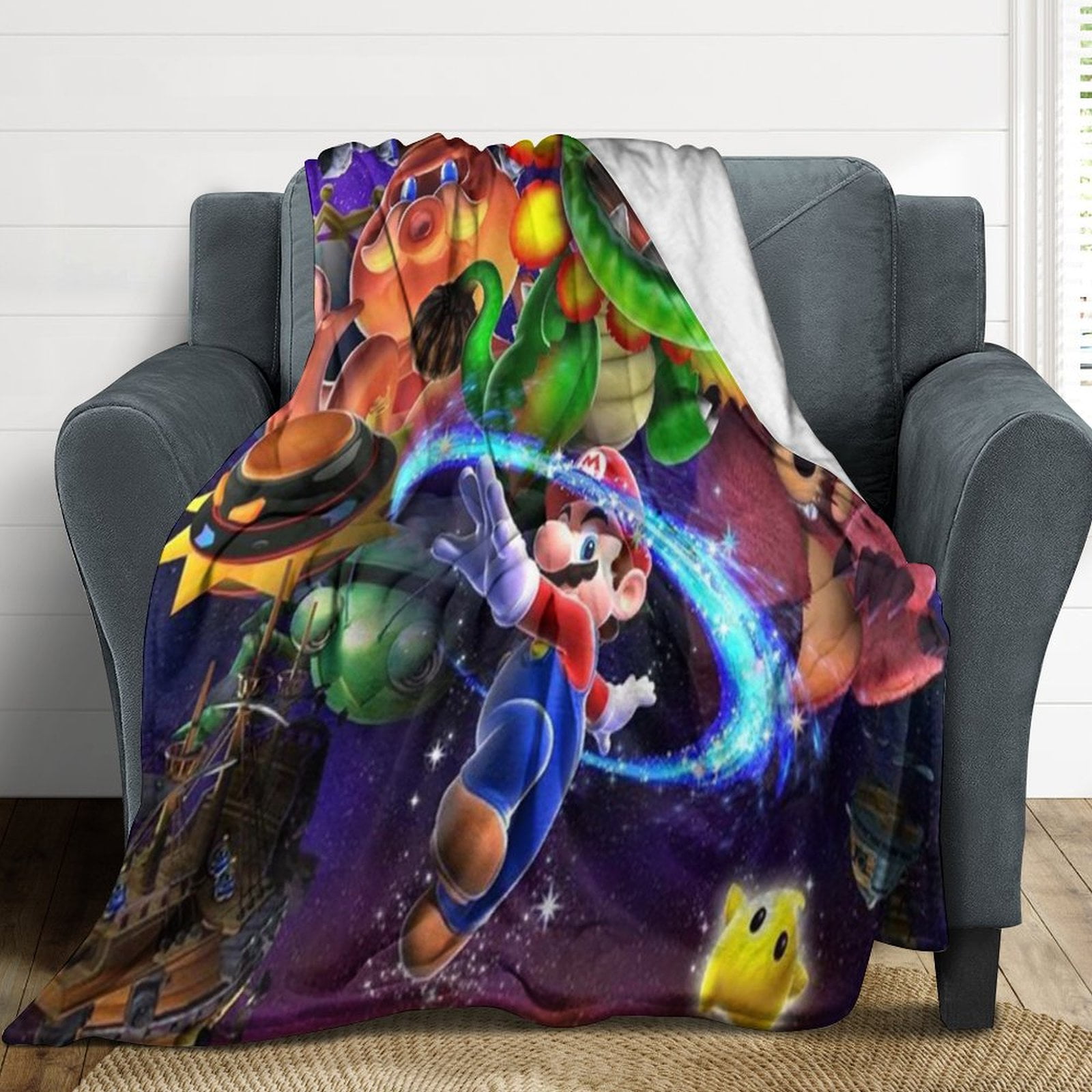 Super Mario Flannel Blankets Soft Plush Throw Blanket Fuzzy Cozy Luxury ...