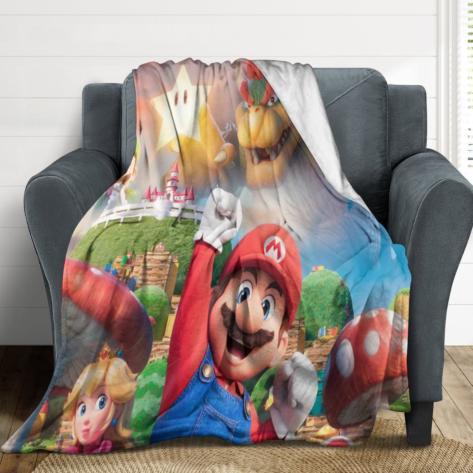 Super Mario Flannel Blankets Soft Plush Throw Blanket Fuzzy Cozy Luxury ...