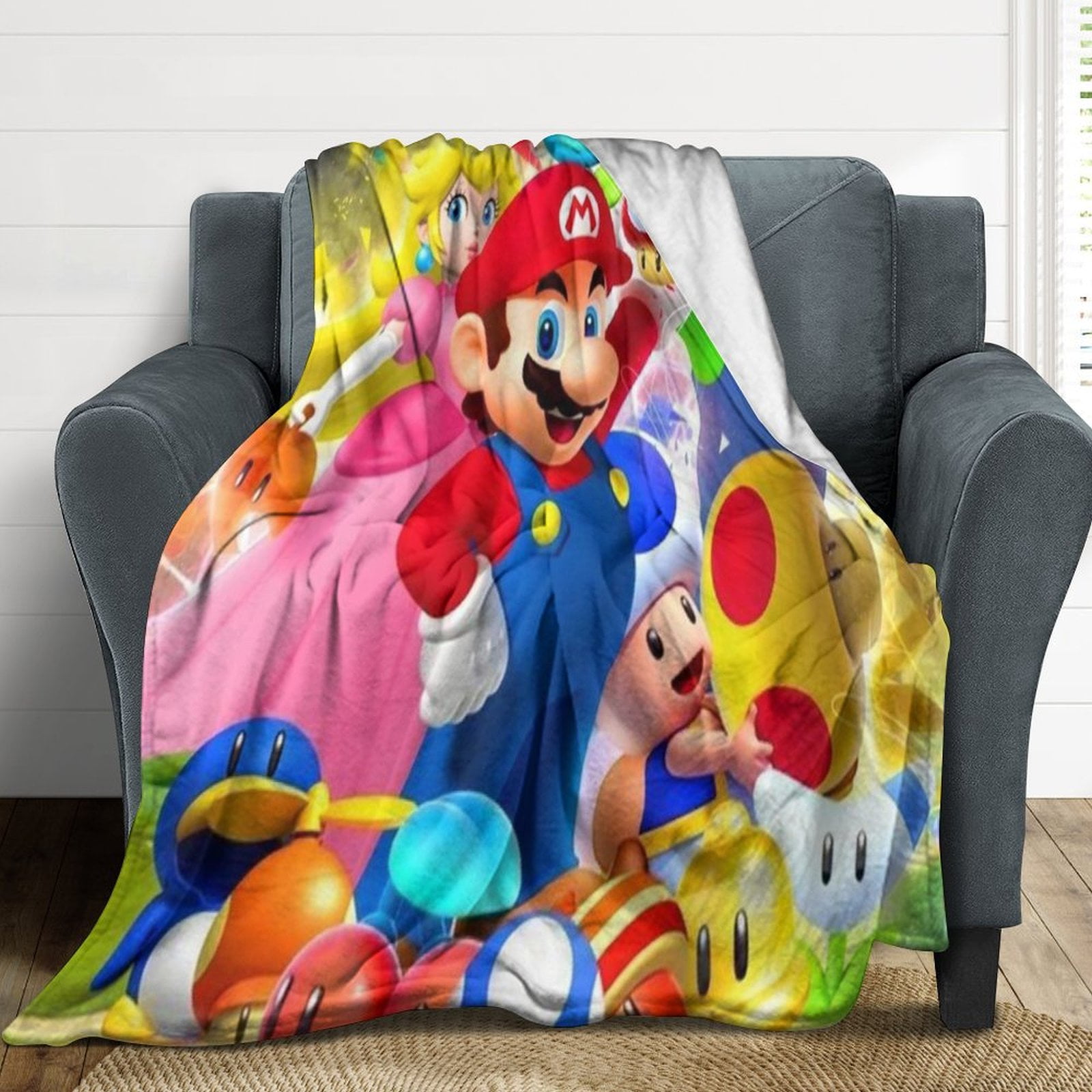 Super Mario Flannel Blankets Soft Plush Throw Blanket Fuzzy Cozy Luxury ...