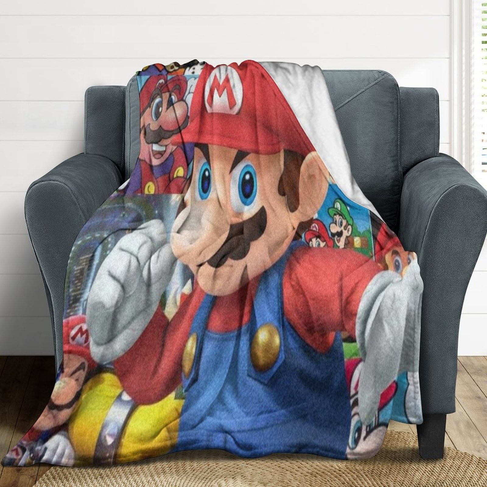 Super Mario Flannel Blankets Soft Plush Throw Blanket Fuzzy Cozy Luxury ...