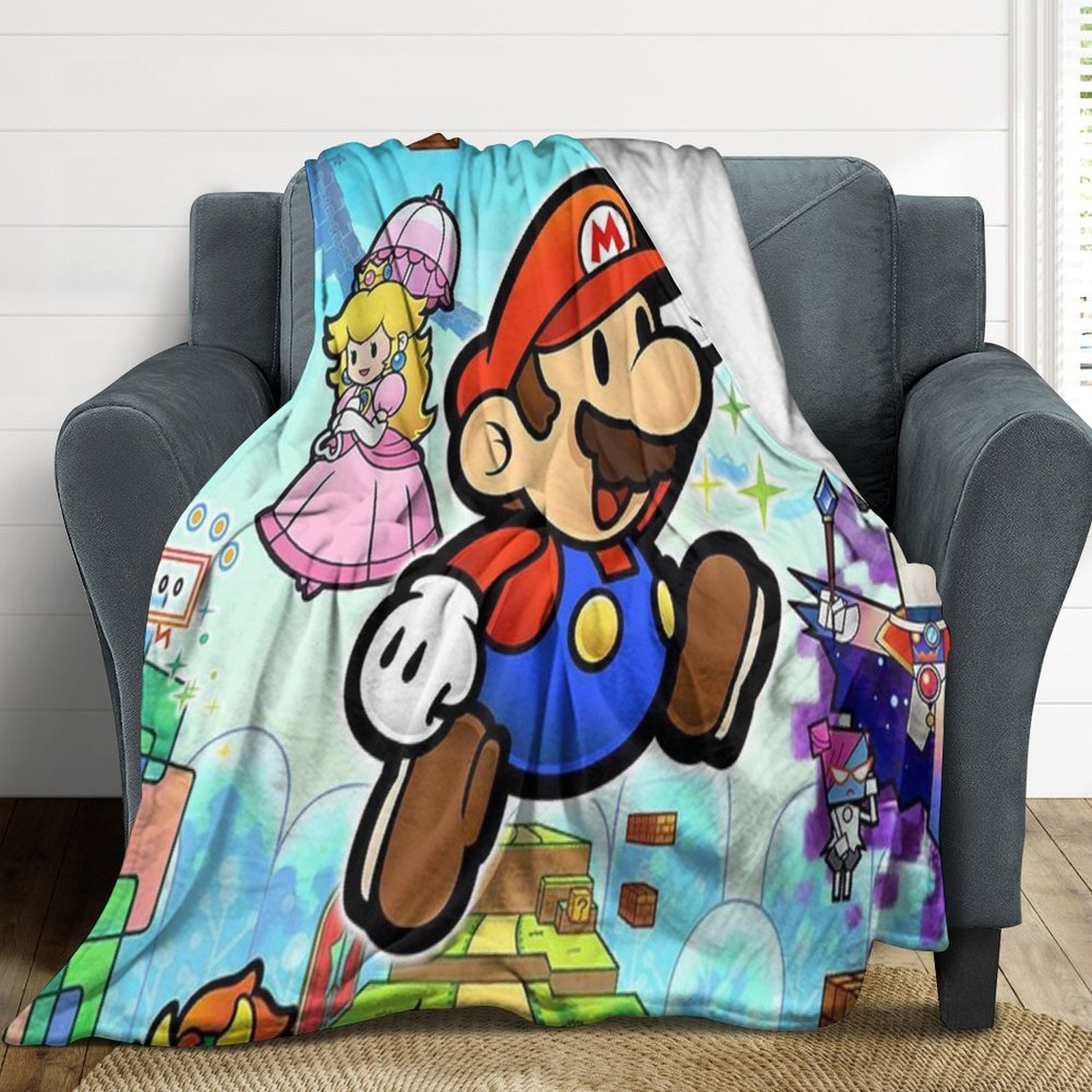 Super Mario Flannel Blankets Soft Plush Throw Blanket Fuzzy Cozy Luxury ...