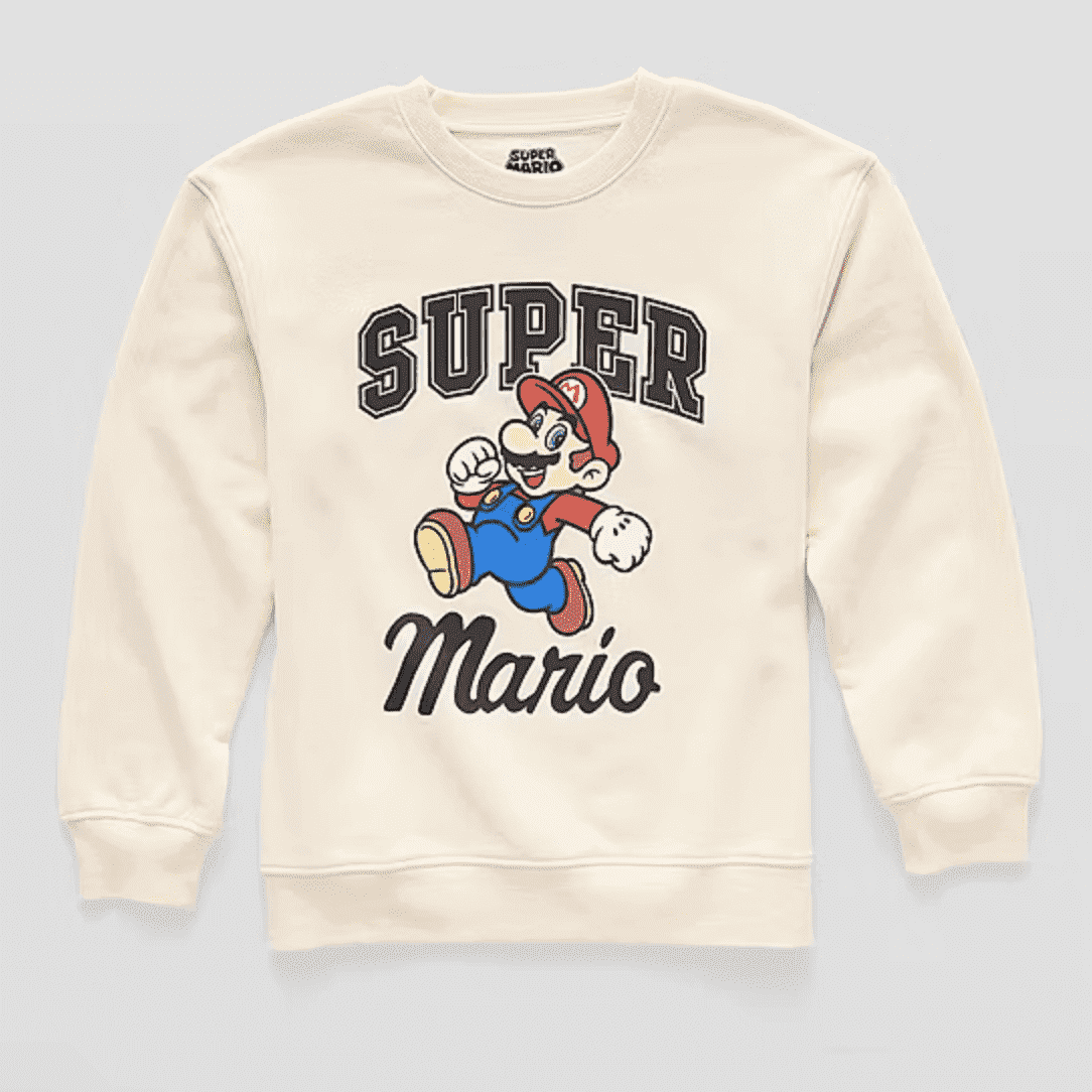 Super Mario Fleece Pullover Crewneck Kids Sweater - Walmart.com