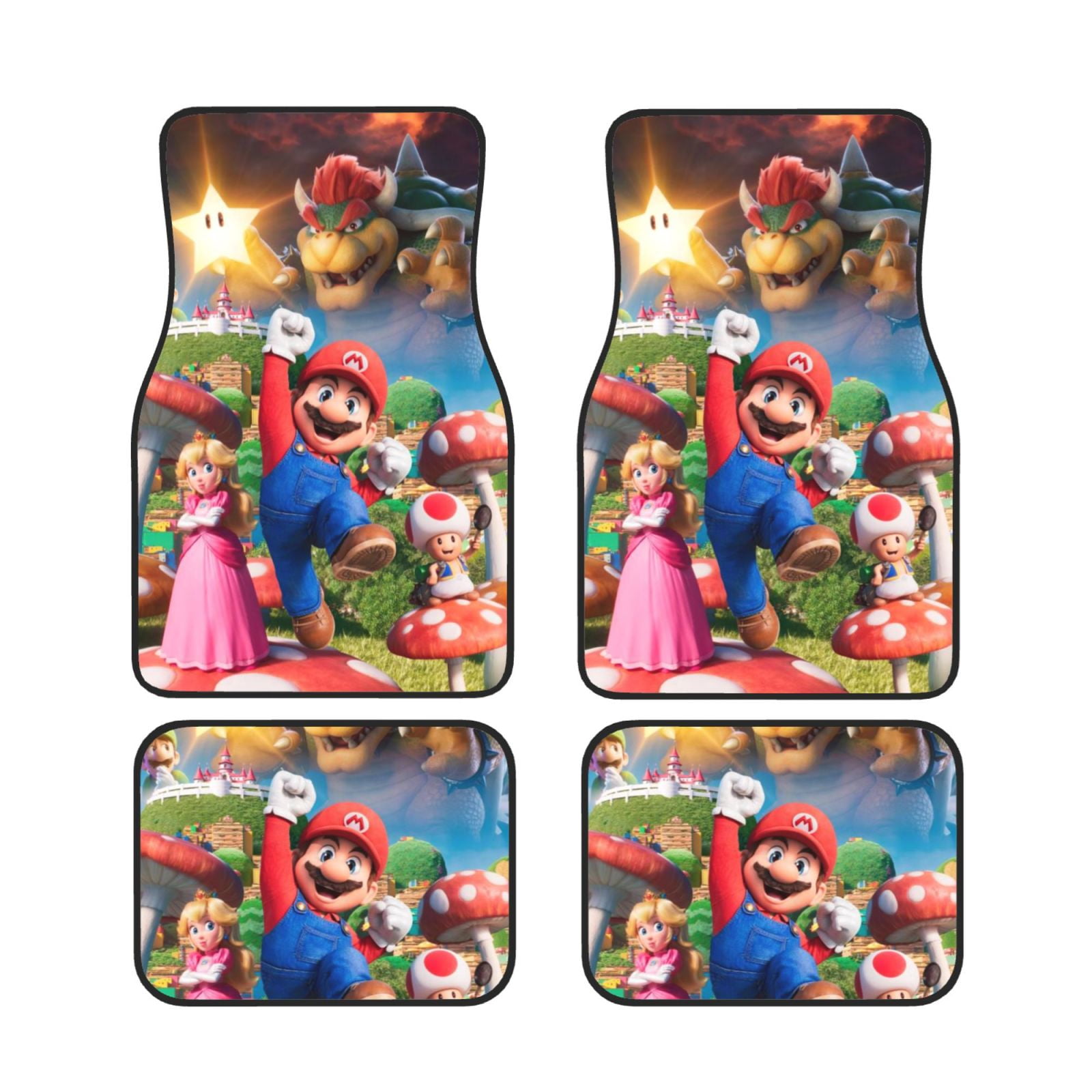 Super Mario Floor Mats for Cars Anime Car Floor Mats Set of 4 Pieces ...