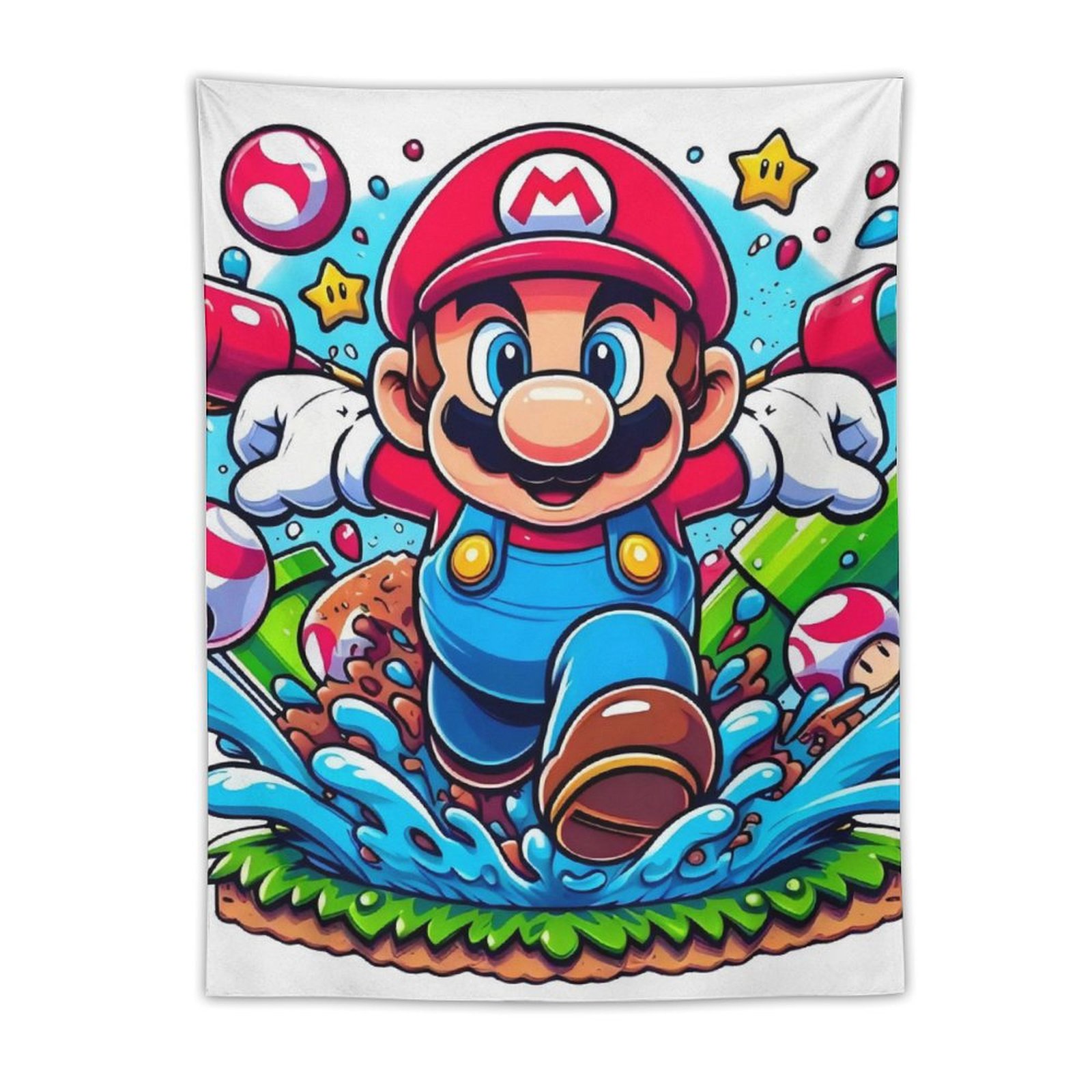 Super Mario Fun Tapestry wall hanging wall art decoration living room ...