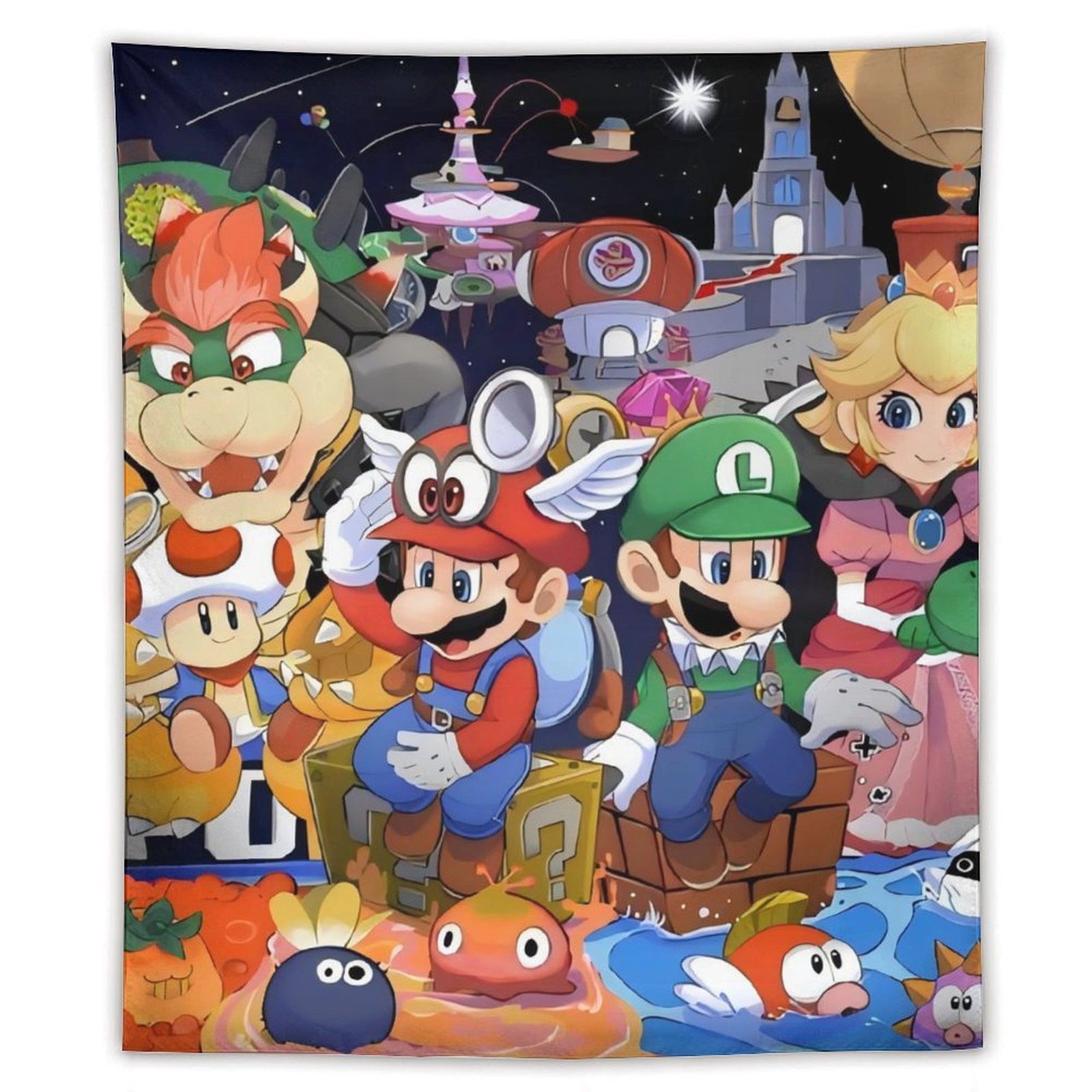 Super Mario Fun Tapestry wall hanging wall art decoration living room ...