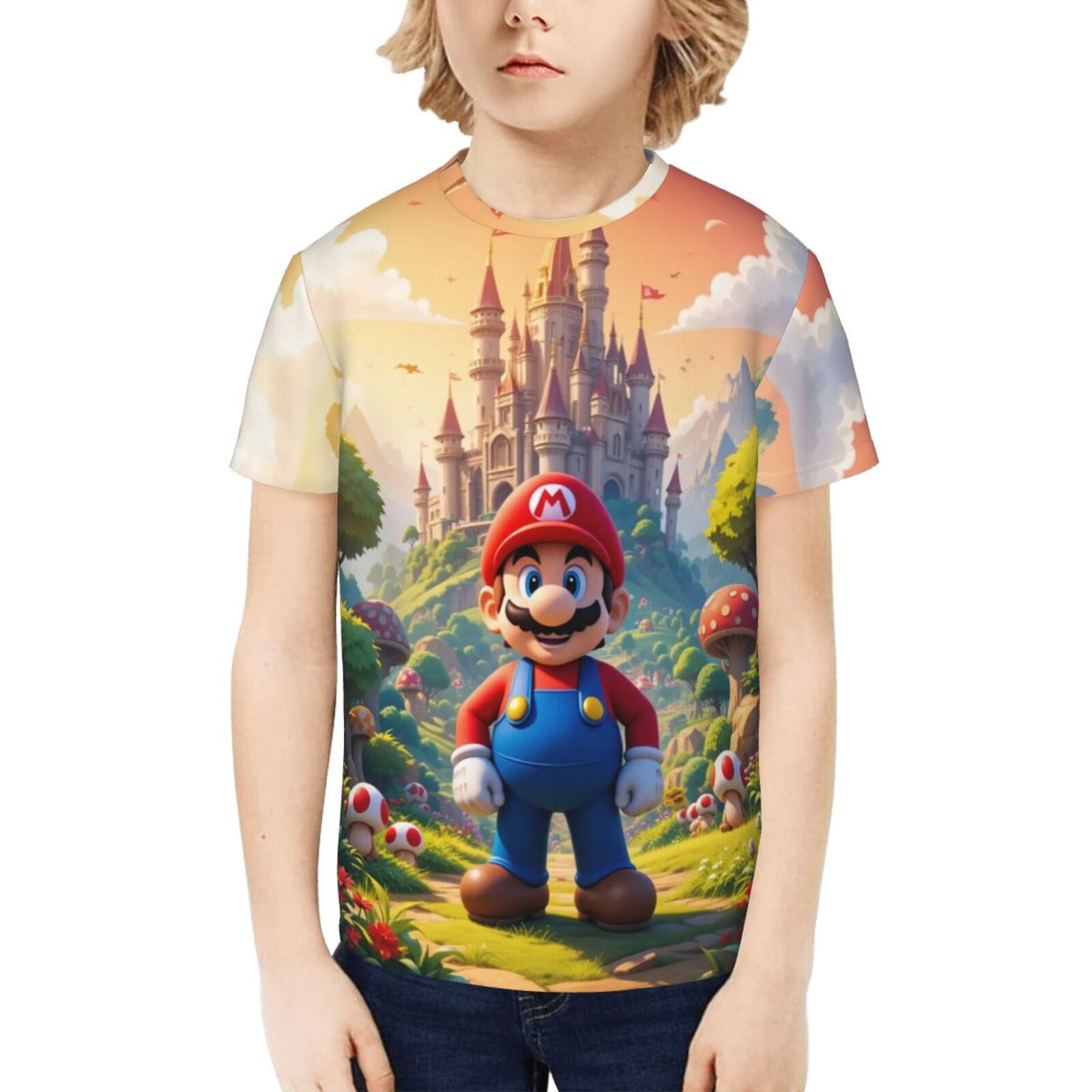Super Mario Funny 3D Printed Graphic Tee, Lightweight T-Shirts for Boys ...
