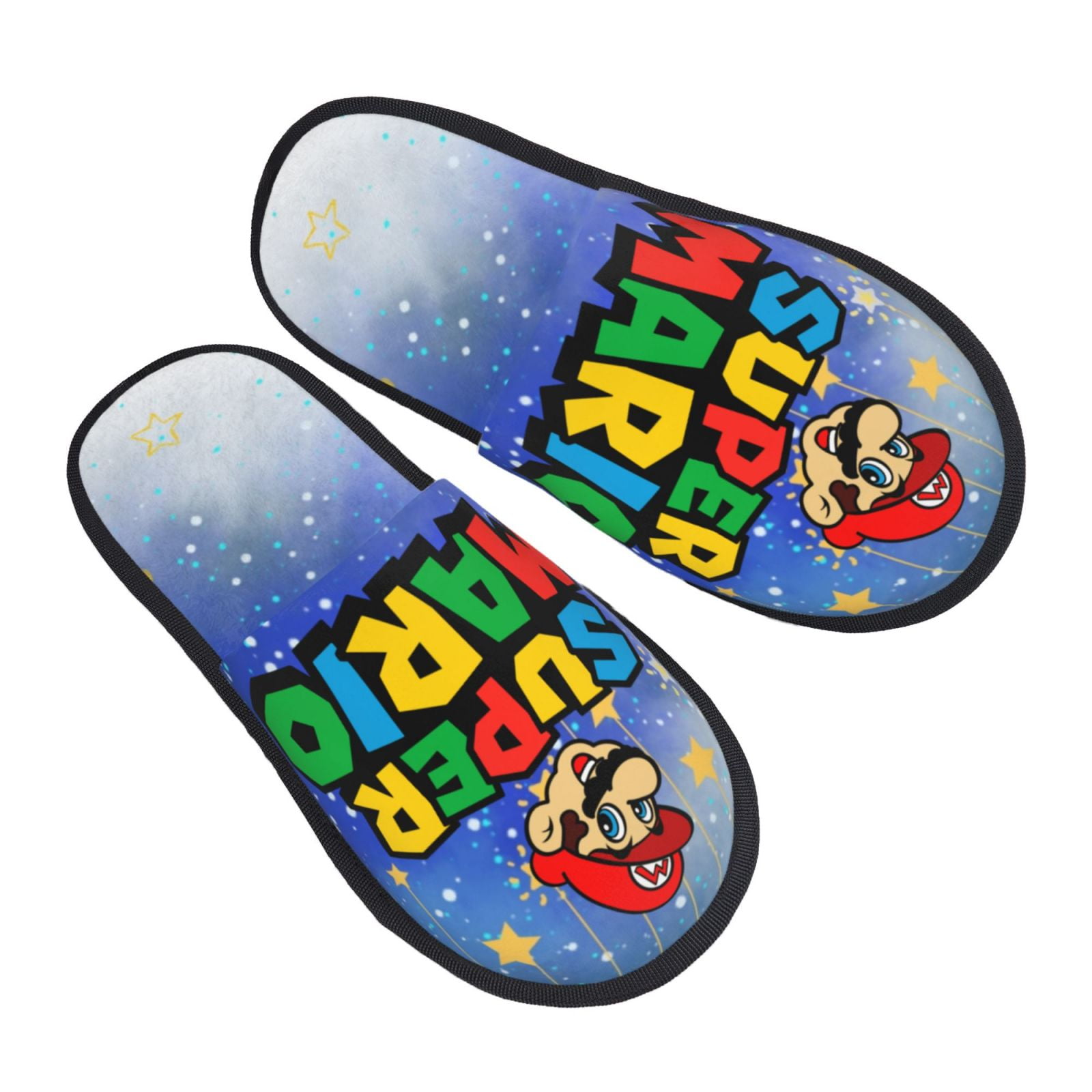 Super Mario Furry Slippers For Men Women Fuzzy House Slippers Winter ...