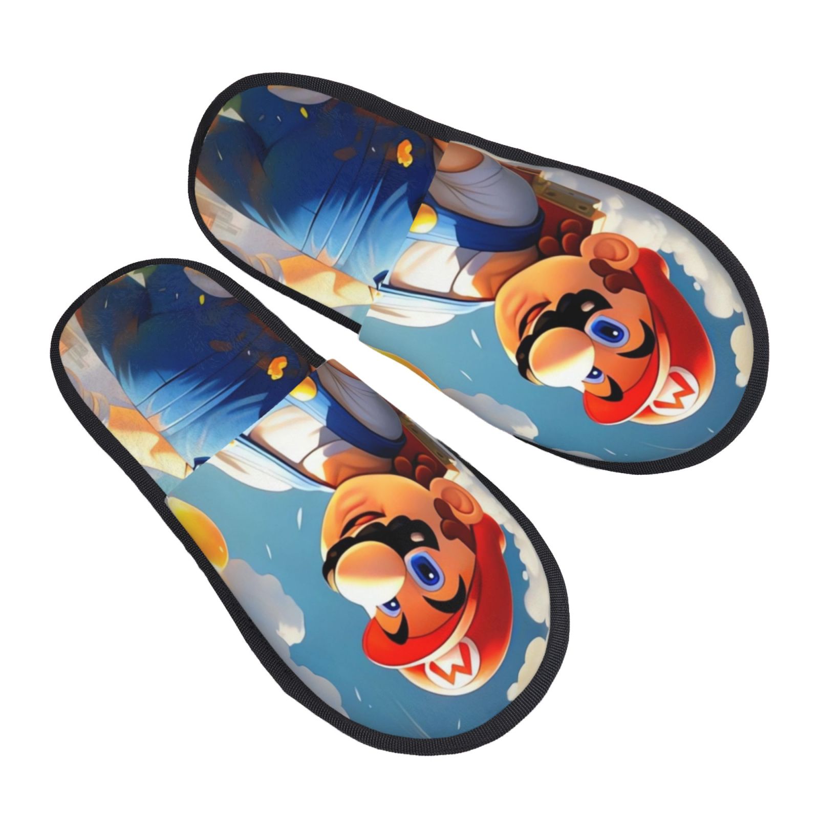 Super Mario Furry Slippers For Men Women Fuzzy House Slippers Winter ...