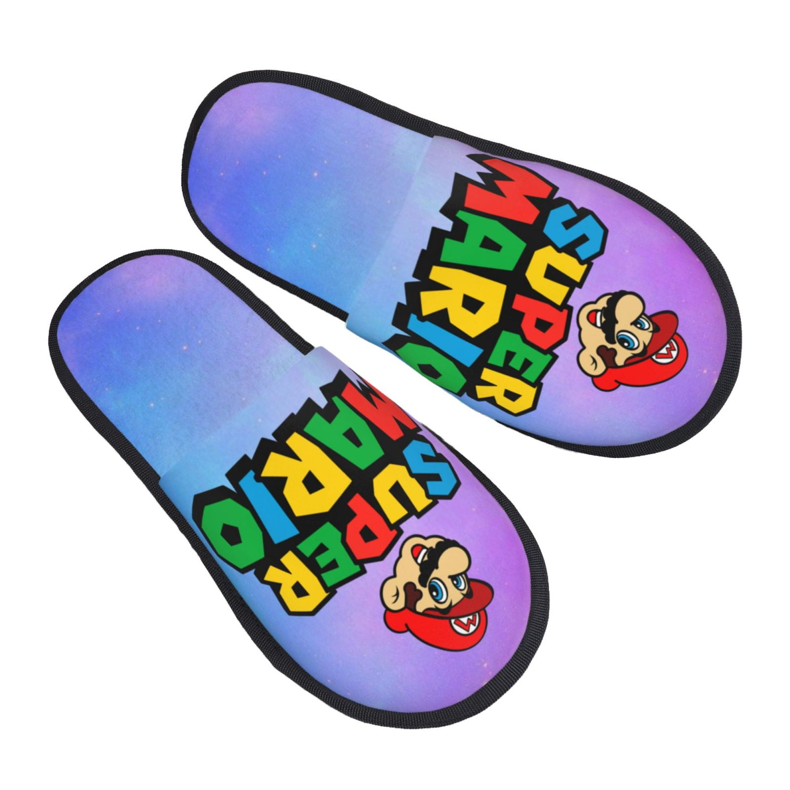 Super Mario Furry Slippers For Men Women Fuzzy House Slippers Winter ...