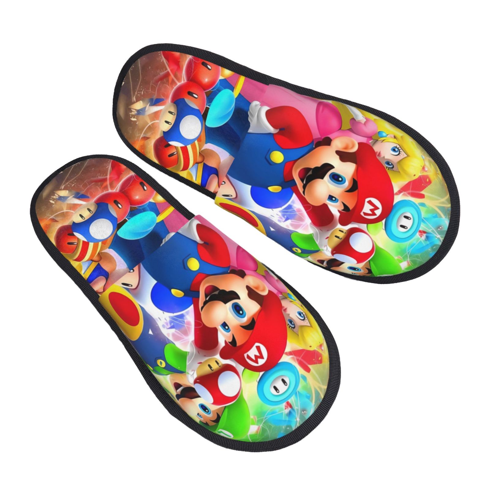 Super Mario Furry Slippers For Men Women Fuzzy House Slippers Winter ...