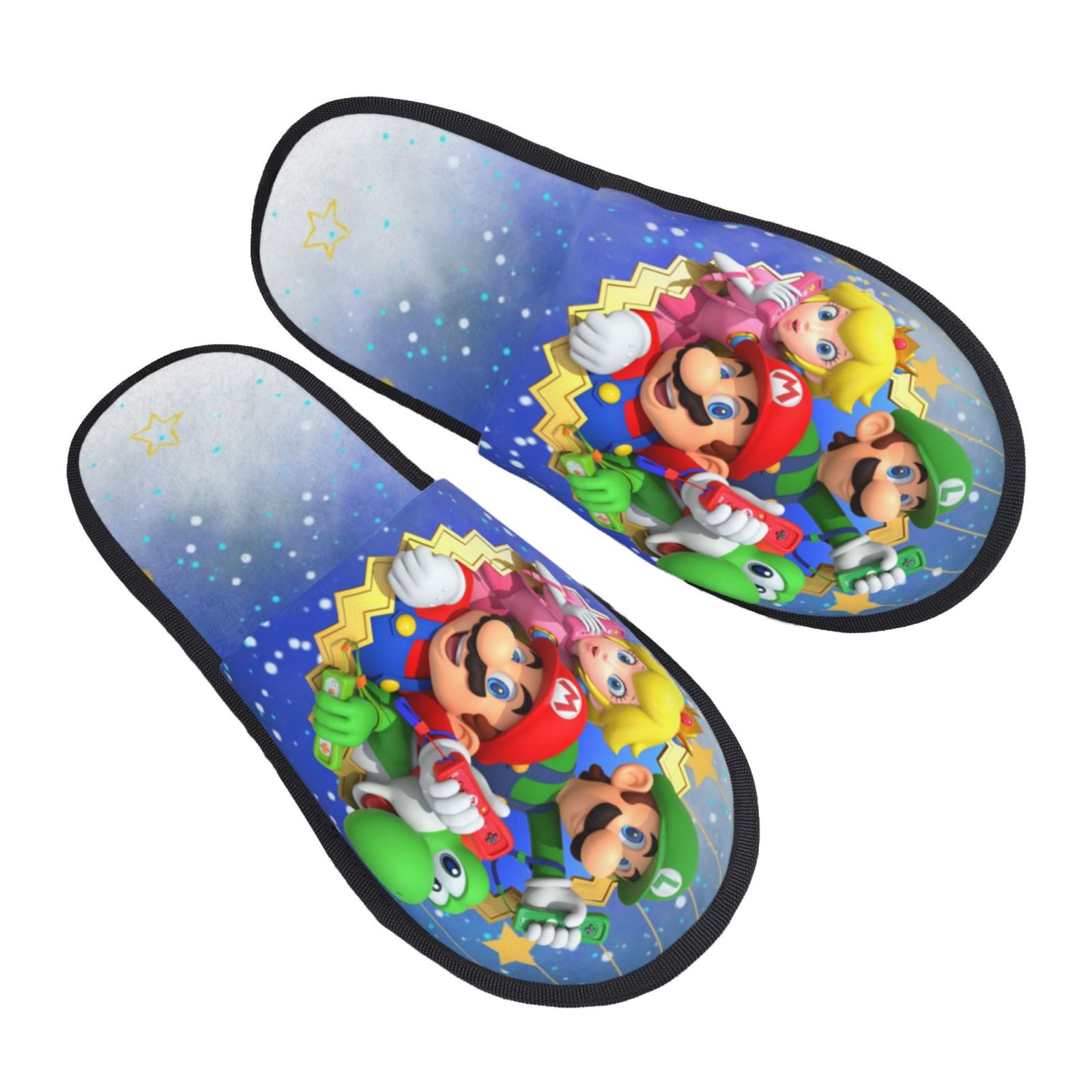 Super Mario Furry Slippers For Men Women Fuzzy House Slippers Winter ...