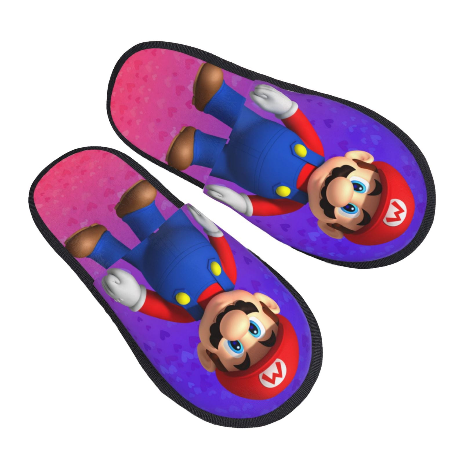 Super Mario Furry Slippers For Men Women Fuzzy House Slippers Winter ...