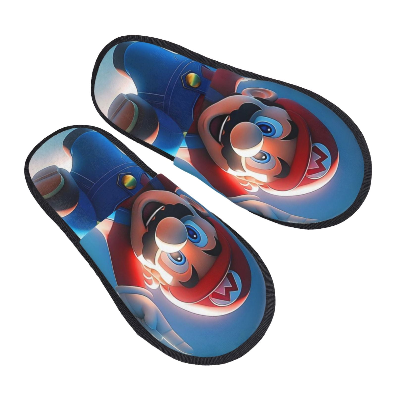 Super Mario Furry Slippers For Men Women Fuzzy House Slippers Winter ...