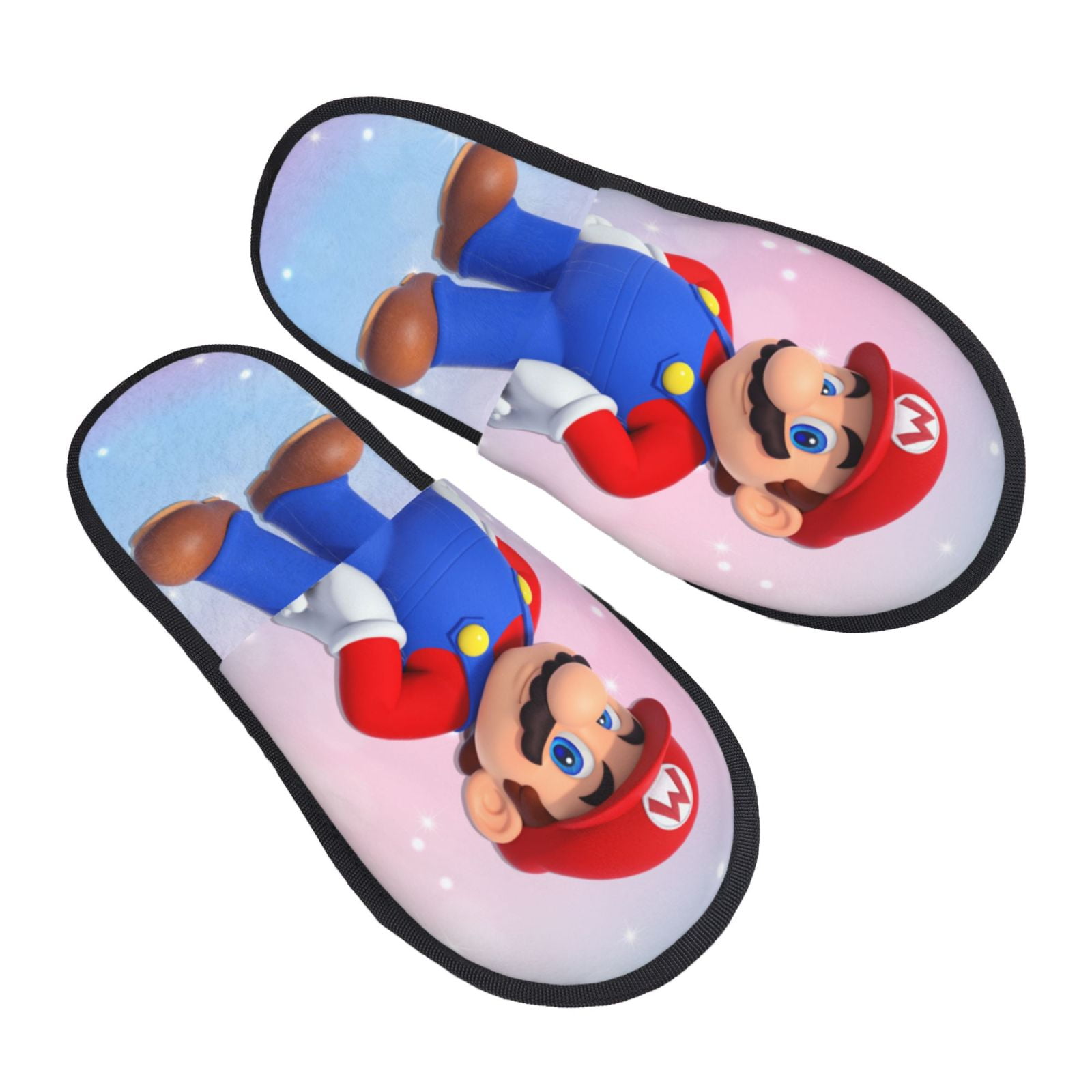 Super Mario Furry Slippers For Men Women Fuzzy House Slippers Winter ...