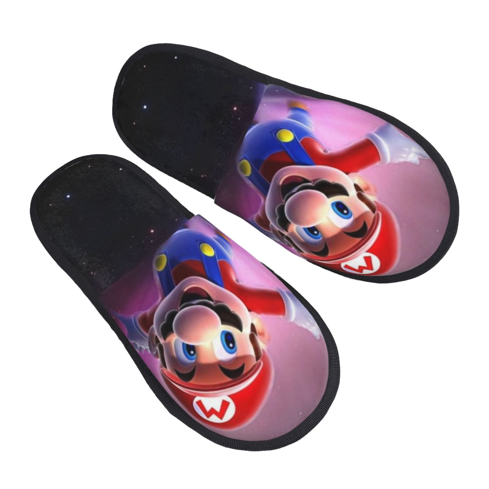 Super Mario Furry Slippers For Men Women Fuzzy House Slippers Winter ...