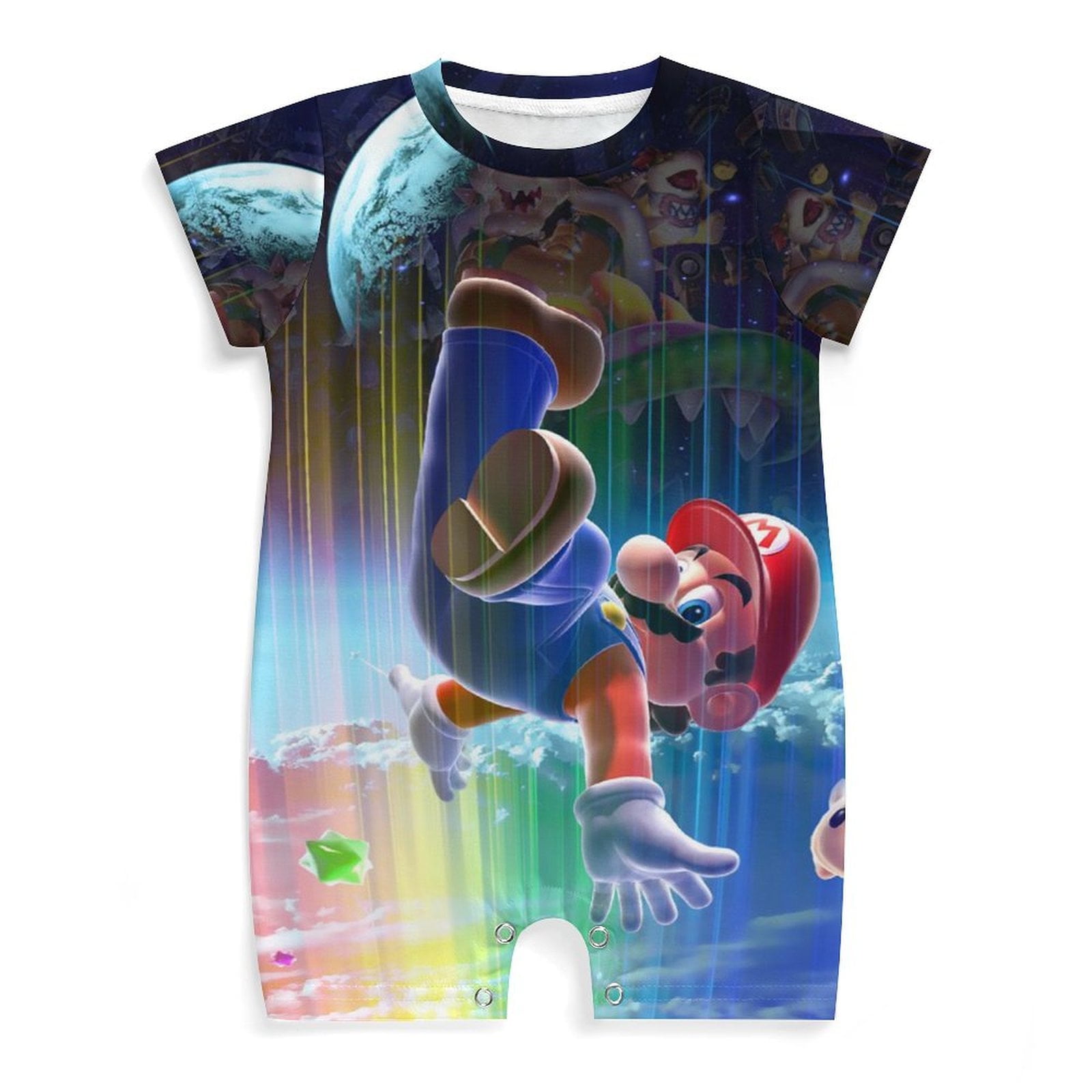 Super Mario Galaxy Baby One-Piece Rompers Short Sleeve Bodysuits ...