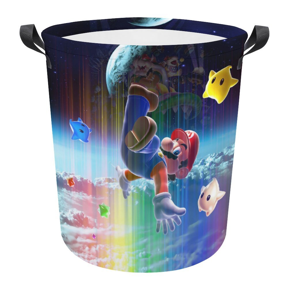 Super Mario Galaxy Circular Laundry Hamper Foldable Large Storage ...