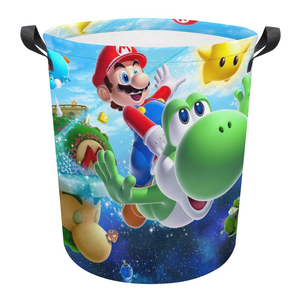 Super Mario Galaxy Circular Laundry Hamper Foldable Large Storage ...
