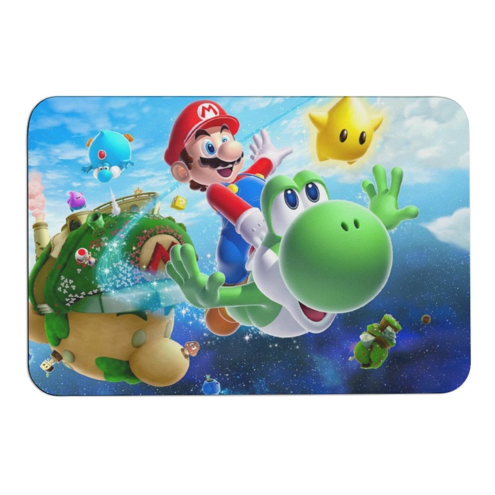 Super Mario Galaxy Diatom Mud Mat Non Slip Soft Floor Rugs Doormat Super Absorbent Bath Mat ...