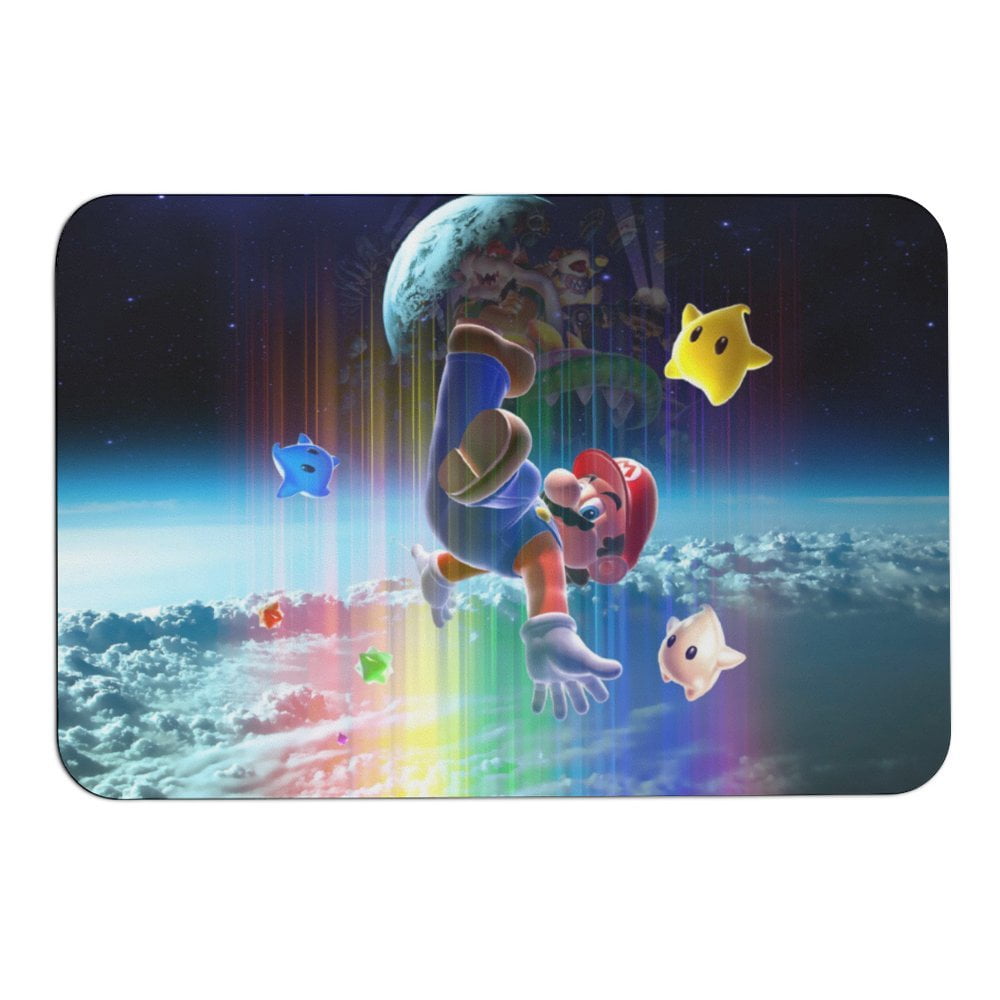 Super Mario Galaxy Diatom Mud Mat Non Slip Soft Floor Rugs Doormat Super Absorbent Bath Mat ...