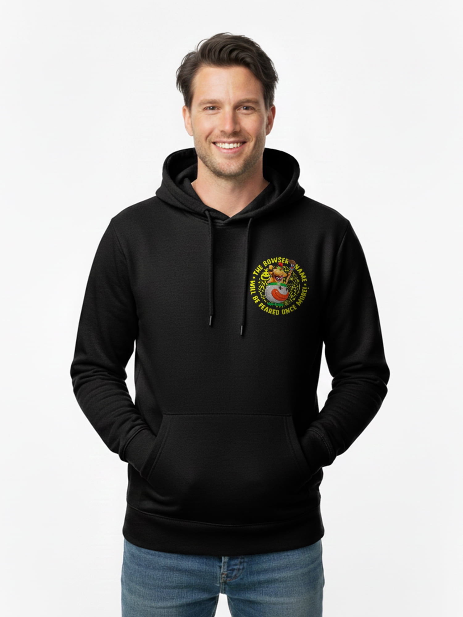 Super Mario Galaxy, Men's & Big Men's Graphic Hoodie, Bowser, Sizes S ...