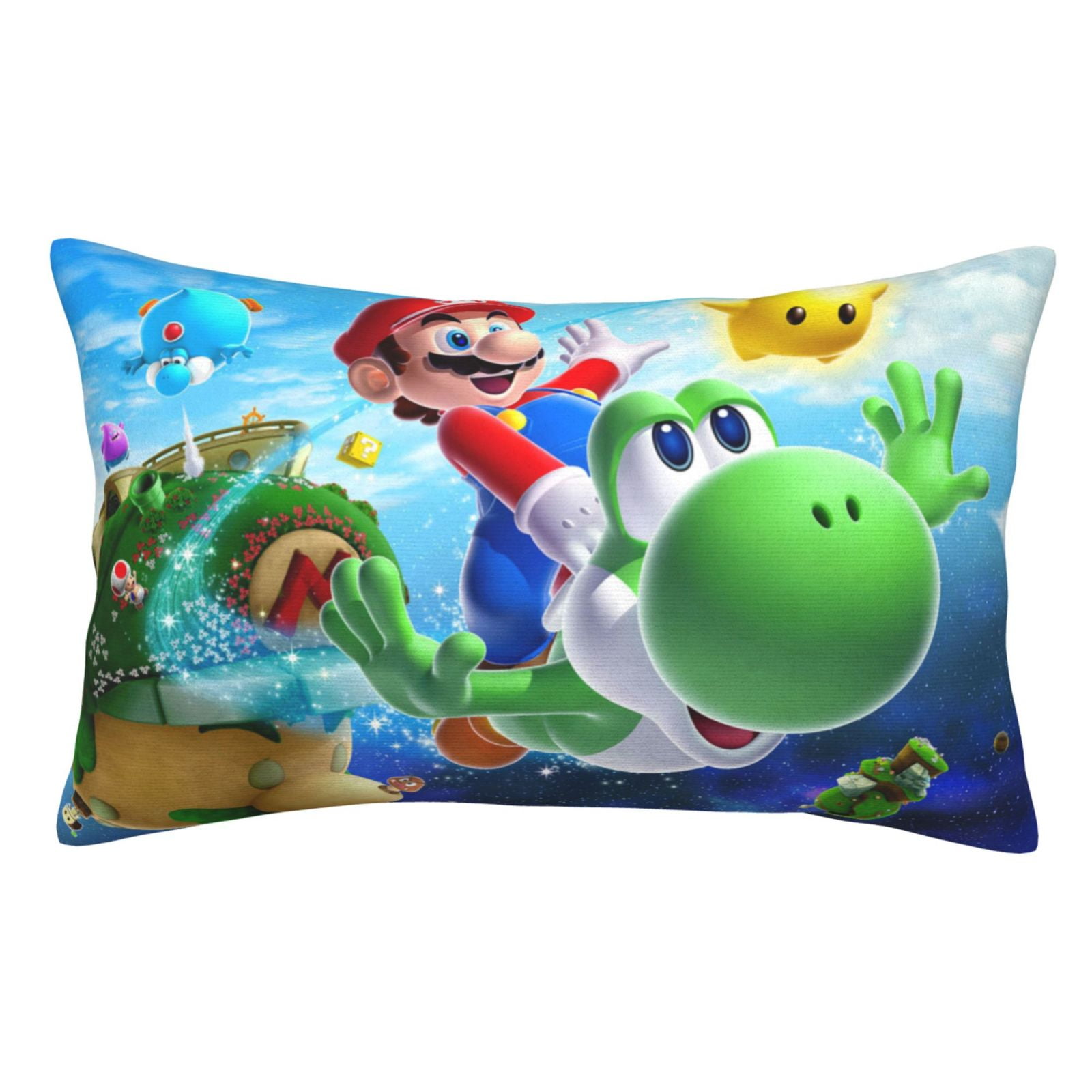 Super Mario Galaxy Pillowcase Decor Cushion Pillow Covers With Hidden ...
