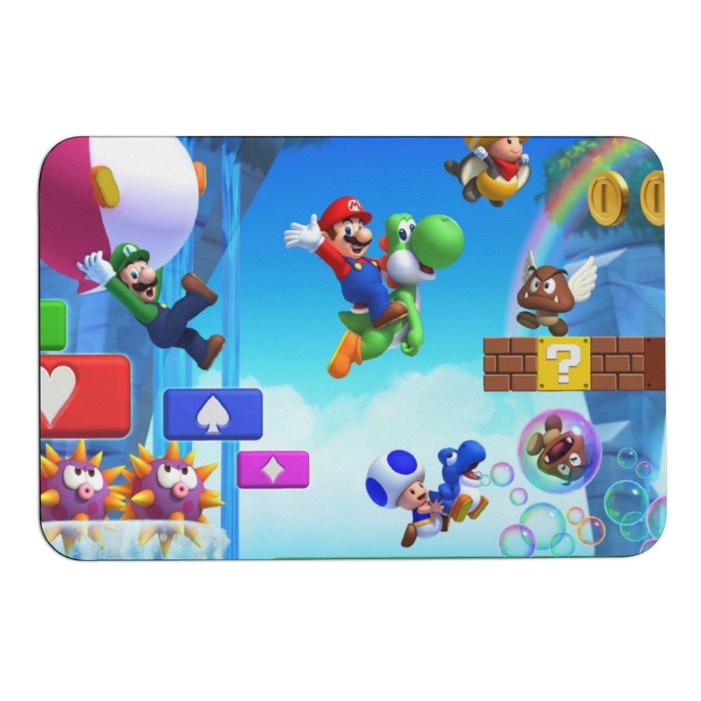 Super Mario Game Diatom Mud Mat Non Slip Soft Floor Rugs Doormat Super Absorbent Bath Mat ...