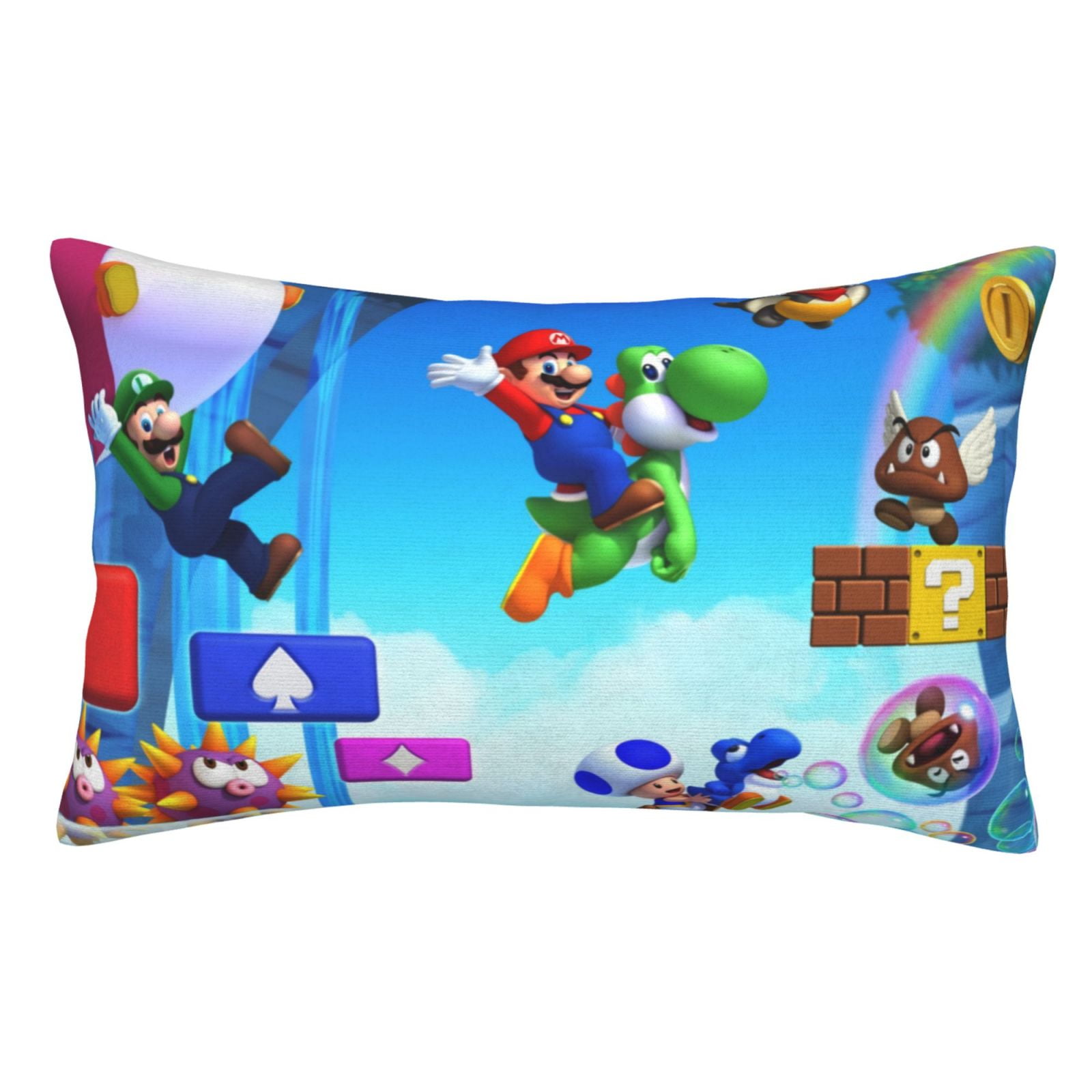 Super Mario Game Pillowcase Decor Cushion Pillow Covers With Hidden ...