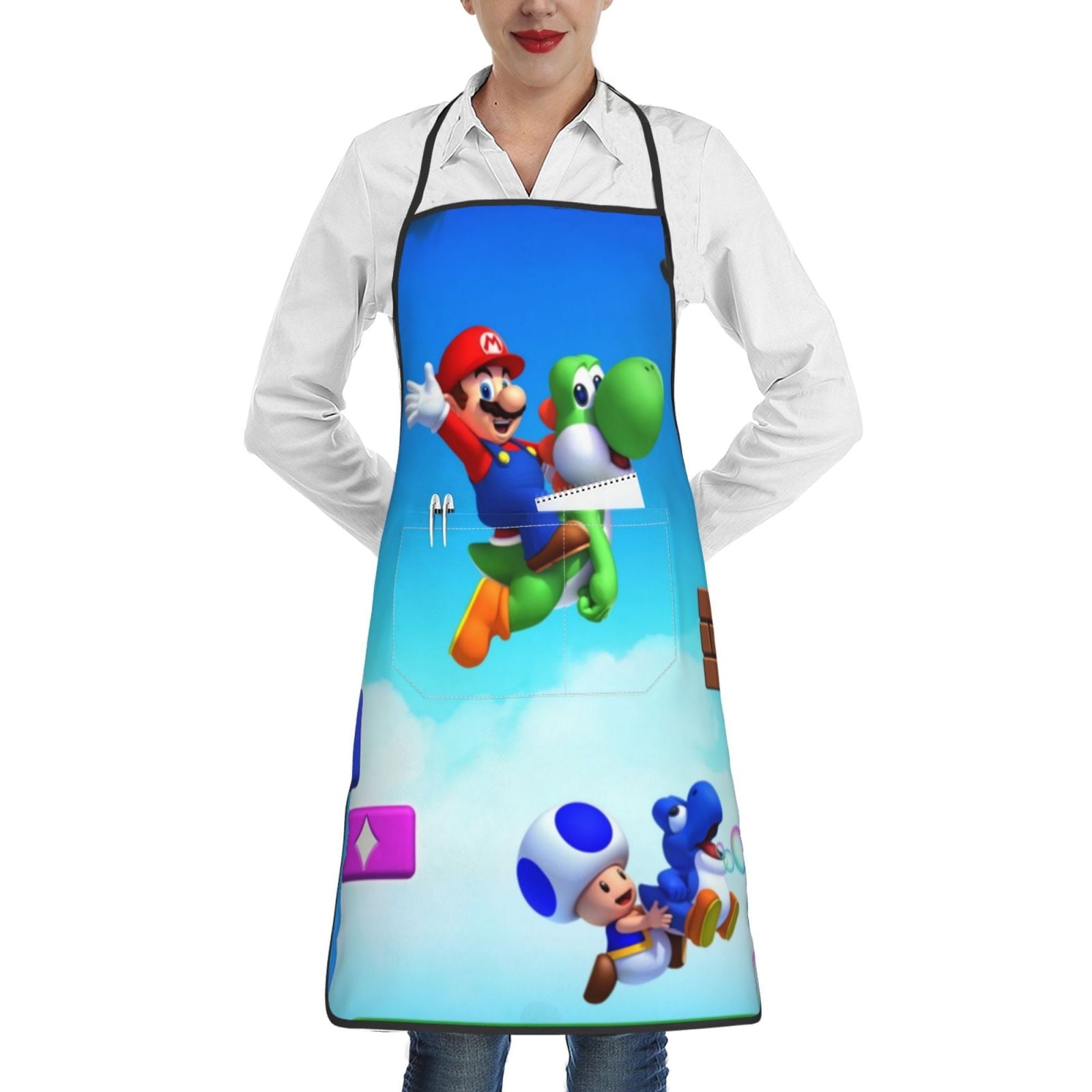 Super Mario Game Waterproof Apron Home Decor Kitchen Fashion Apron For ...